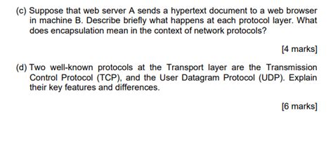 Solved C Suppose That Web Server A Sends A Hypertext
