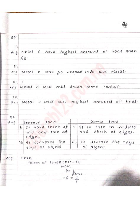 SEE Science CDC Model Set Answers Class