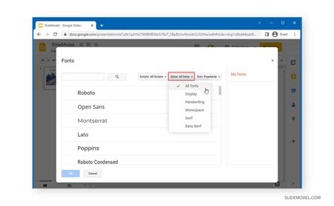 Show All Fonts Google Slides SlideModel