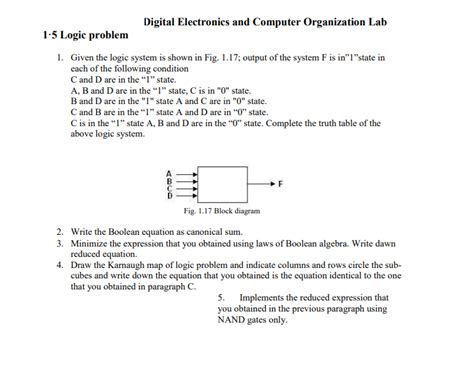 Solved Digital Electronics And Computer Organization Lab 1 5 Chegg Com
