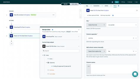 Workato Connectors Dropbox Csv File Actions Workato Docs