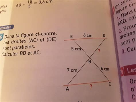 P Livre Myriade Dans La Figure Ci Contre Les Droites Ac Et De Sont Parall Les Calculer Bd