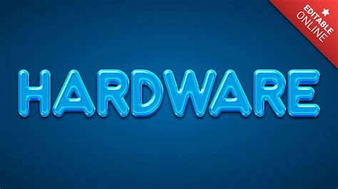 Hardware | Blue Metallic Chrome | Text Effect Generator