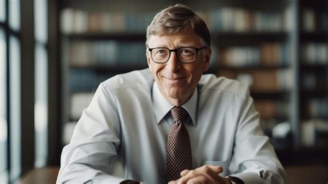 Premium Ai Image Bill Gates American Businessperson And Investor Portrait Picture Generated By Ai