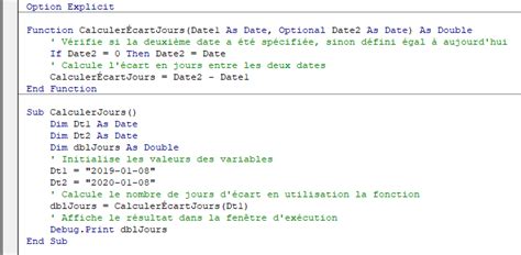 fonction vba appel valeur de retour et paramètres automate excel