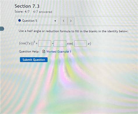 Solved Using A Double Angle Or Half Angle Formula To