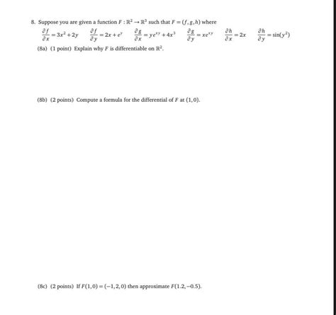 solved 8 suppose you are given a function f r2 r3 such