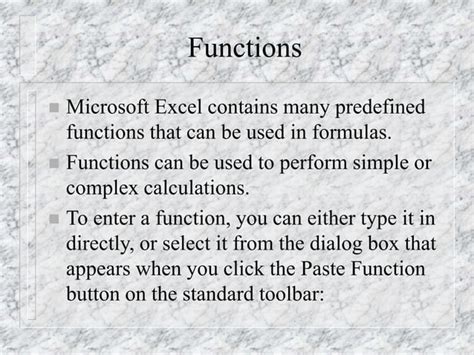 Formulas Ranges Functions Ppt