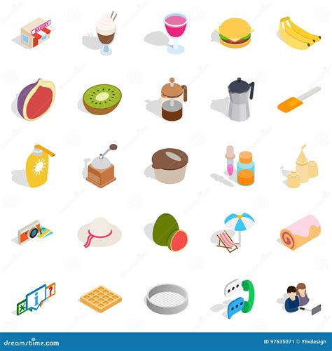 Brunch Icons Set Isometric Style Stock Vector Illustration Of Menu Food 97635071