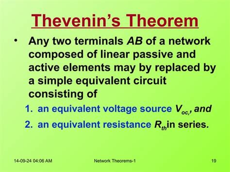 Network Theorems For Network Solving And Design Ppt