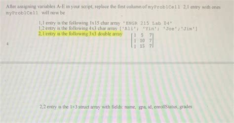 Solved Problem 1 Creating Cells Write A Script