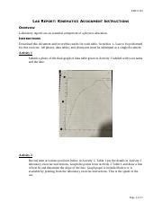 Physics Lab Report Kinematics Assignment Instructions Course Hero