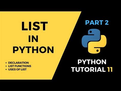 Tutorial Lists In Python Part Python Pythonprogramming Python YouTube