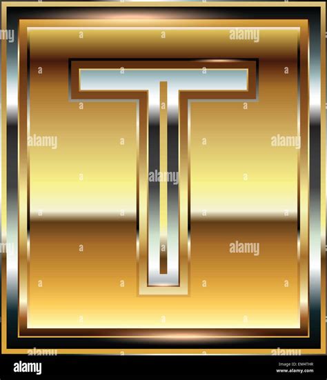 Golden Font Illustration Letter T Stock Vector Image Art Alamy