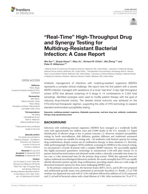 Pdf Real Time” High Throughput Drug And Synergy Testing For