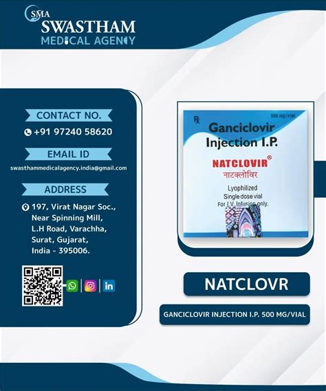 Natclovir Ganciclovir Injection At ₹ 1400box In Surat Id 2854104284497