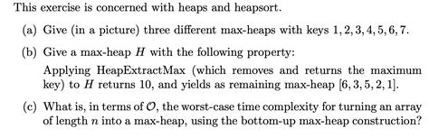 Solved This Exercise Is Concerned With Heaps And Heapsort