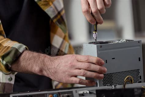 Man Using Screwdriver While Fixing Stock Image Image Of Repairing Repair 120893237