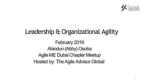 Leadership And Organizational Agility Pdf