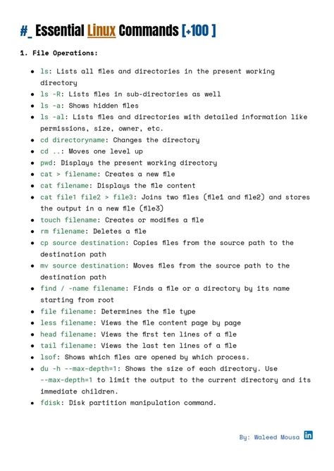 100 Essential Linux Commands Your Comprehensive Pdf Reference