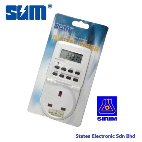 sum 13a 3 pin digital programmable timer with sirim back up battery