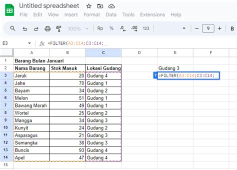 Rumus Fungsi Filter Tutorial