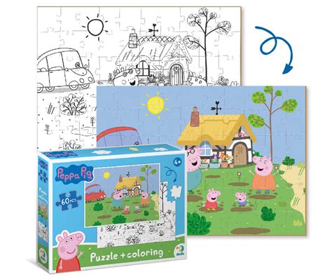 Пъзел за деца 2в1 за редене и оцветяване 60 елемента Dodo Пепа Пиг