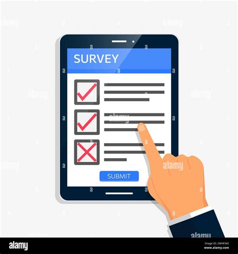 Survey Form Online Vector Illustration Fill Questionnaire Assessment