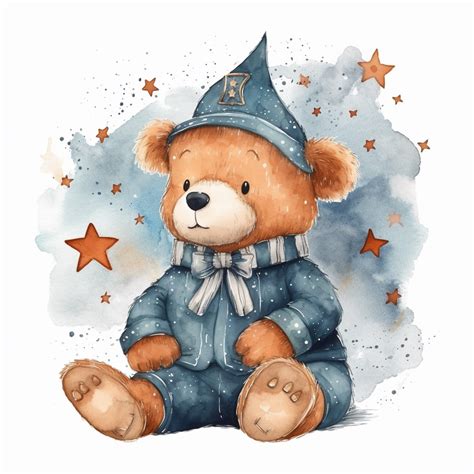 Watercolor Sailor Bear With Stars By The Free Art Set Of Clipart Clip