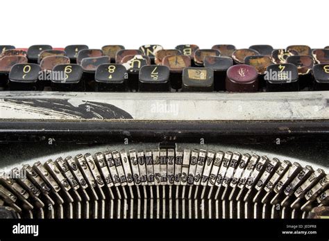 Old And Rusty Dirty Typewriter Viewed From The Botton They Displayed All Keyboard Keys Stock