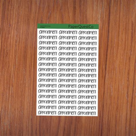 Digital Appointment Script Printable Sticker Sheet Etsy