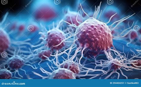 Microscopic Examination Of Cancer Cells In Tissue Sample Generative Ai Stock Image Image Of