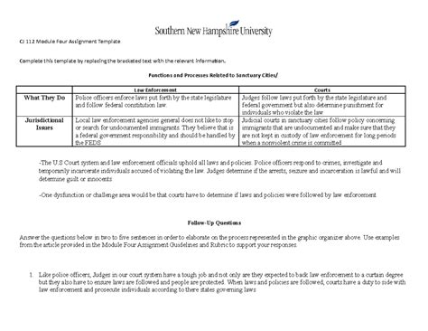 Cj 112 Module Four Assignment Template Cj 112 Module Four Assignment Template Complete This