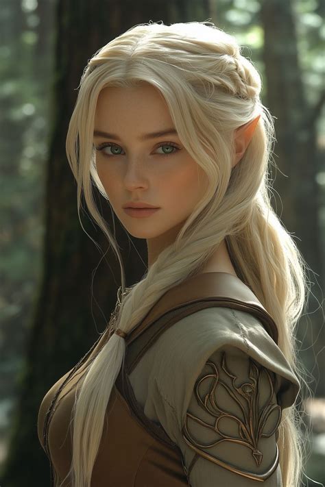 Female Elf Lotr Elf With Blonde Hair Fantasy Portraits Elves Female