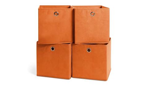 Buy Argos Home Set Of 4 Squares Plus Boxes Orange Cube Storage Boxes Argos