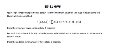 Solved Q1 A Logic Function Is Specified As Below Find The Chegg Com