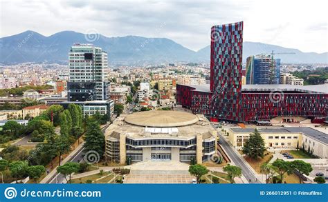 Aerial Drone View Of Tirana Albania Stock Image Image Of