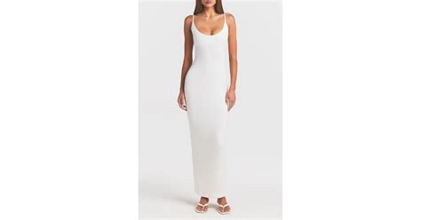 Skims Smooth Lounge Skimpy Scoop Neck Maxi Dress In White Lyst