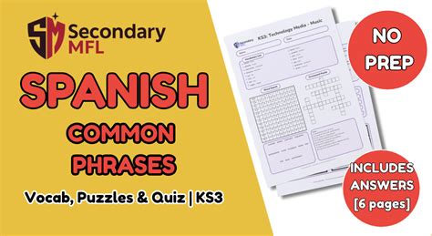 Ks3 Spanish Activity Pack Common Phrases Secondarymfl