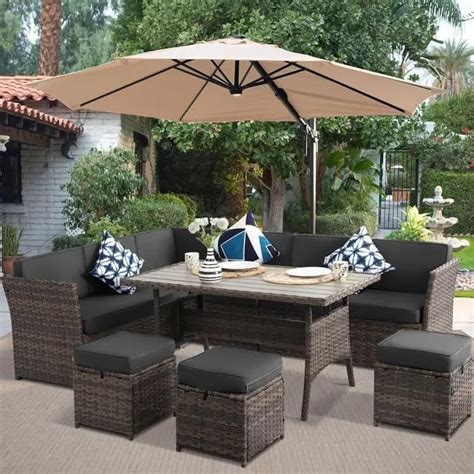 Kswyyuwxgqi 7 Piece Outdoor Sofa Patio Furniture Set Pe