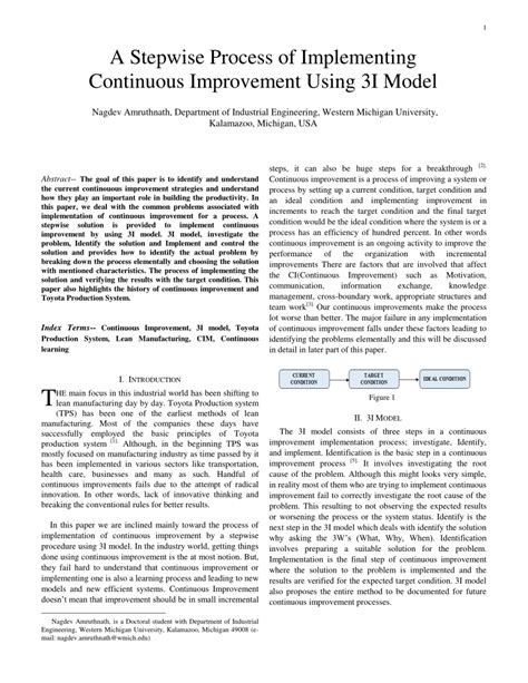 Pdf A Stepwise Process Of Implementing Continuous Improvement Using 3i Model