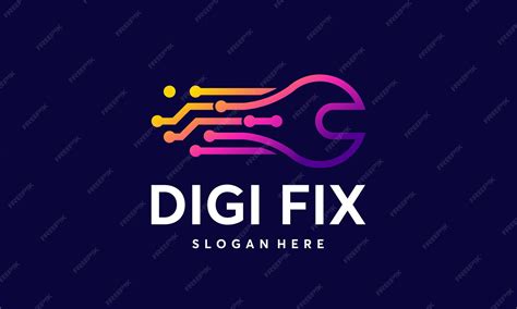 Premium Vector Modern Digital Fix Logo Template Designs With Wire