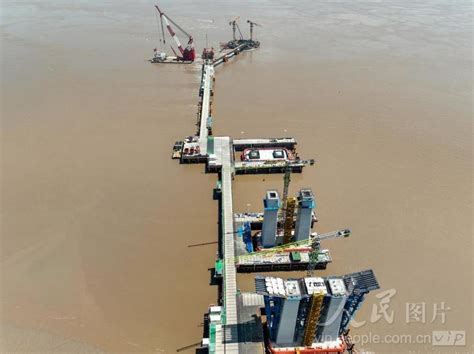 浙江舟山：西堠门公铁两用大桥建设工程有序推进 人民图片网