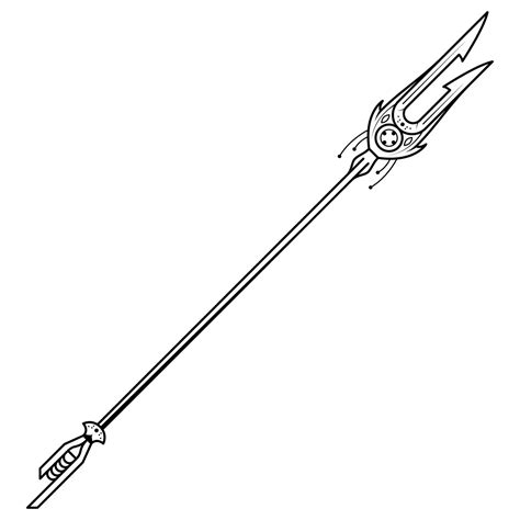 Premium Vector Abstract Black Simple Line Spear Weapon Doodle Outline