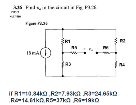 Solved 3 26 Find Vo In The Circuit In Fig P3 26 Pspice