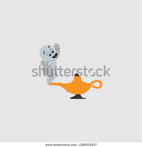 Lamp Aladdin Gin Magic Lamp Aladdincasper Stock Vector Royalty Free