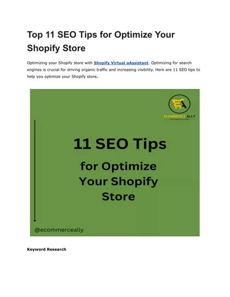 PPT Top 11 SEO Tips For Optimize Your Shopify Store PowerPoint Presentation ID 12670693