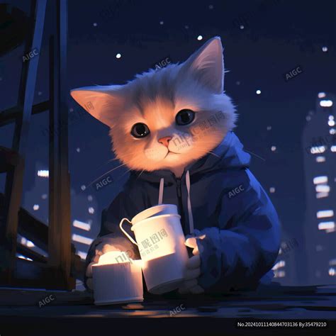 Ai创作图夜晚猫咪插画 喝奶茶的猫咪插画 猫咪喝咖啡插画 白猫喝奶茶 猫猫喝咖啡 喵星人插画 原创卡通智能小猫 猫咪喝咖啡 站立喝咖啡的猫 猫咪小场景 猫咪咖啡师插画设计 呆萌可爱猫插画 喝
