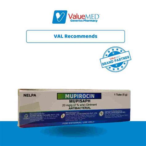 Mupirocin 20mgg 2 Ww 5g Mupisaph Valuemed Generics