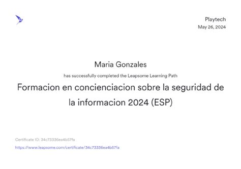 Formacion En Concienciacion Sobre La Seguridad De La Informacion 2024 Esp Certificate 1 Pdf